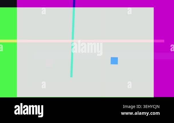 Abstract geometric composition with bold lines and a small blue square ...