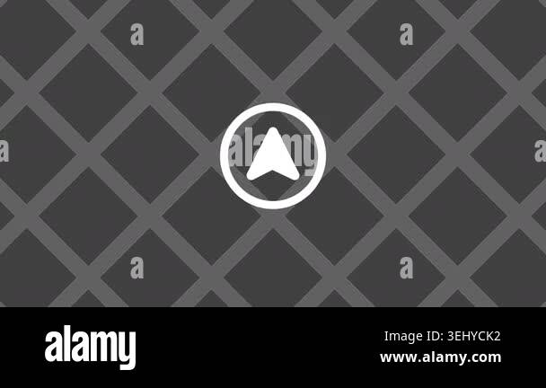 A navigation arrow icon placed over a dark crosshatch or diamond grid ...