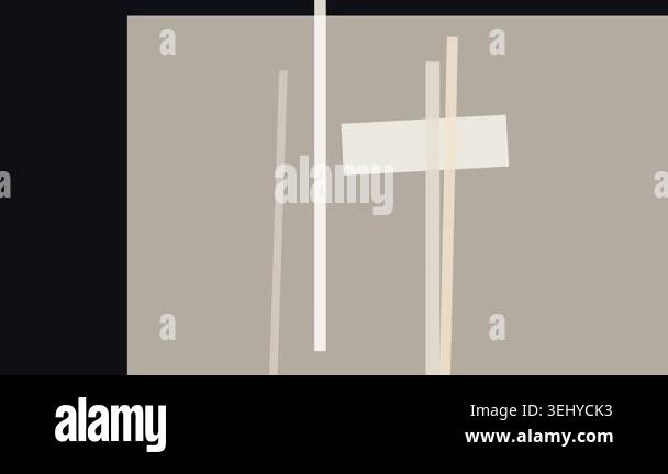 Abstract geometric composition with muted earth tones and contrasting ...