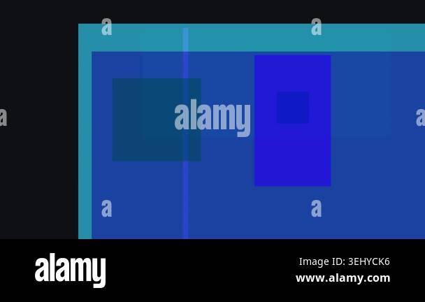Abstract geometric composition with overlapping translucent blue ...
