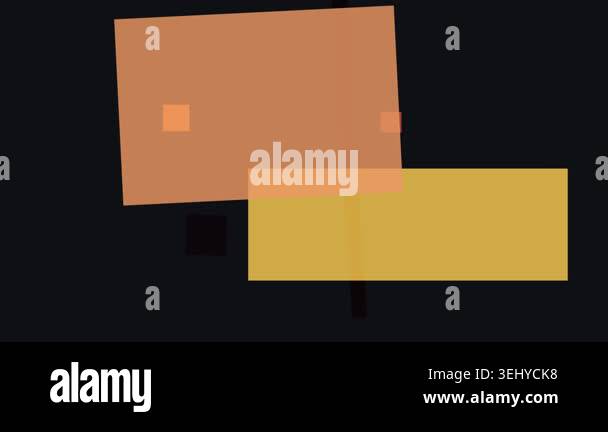 Abstract composition of overlapping geometric shapes in warm tones ...