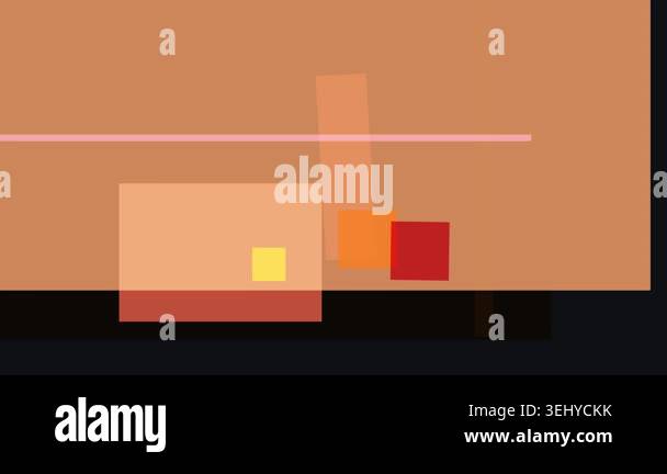 Abstract composition with overlapping geometric shapes in warm tones ...