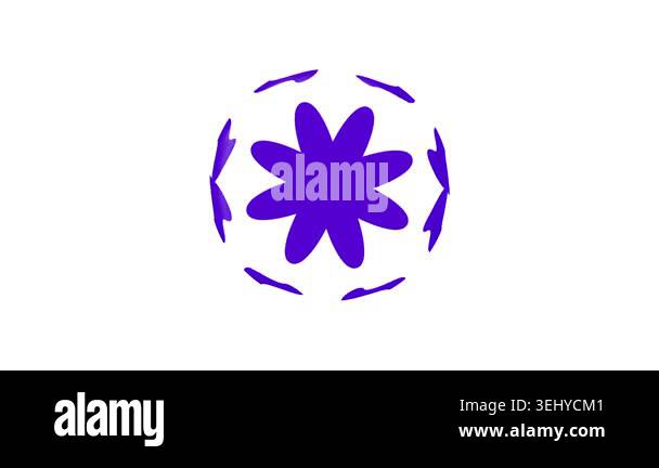 A deep purple flower-like mandala shape sits centered on a white ...
