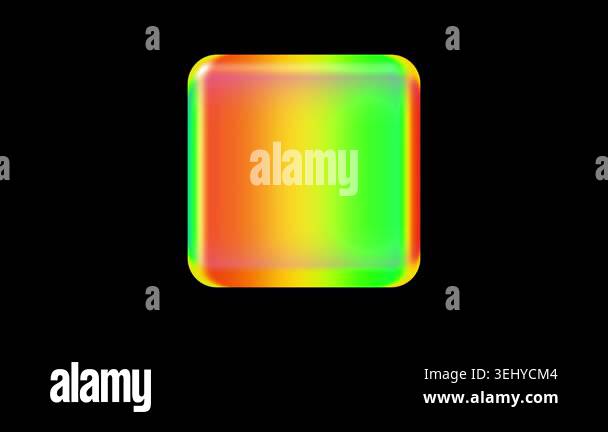A single rounded square shape displays a vivid rainbow gradient ...