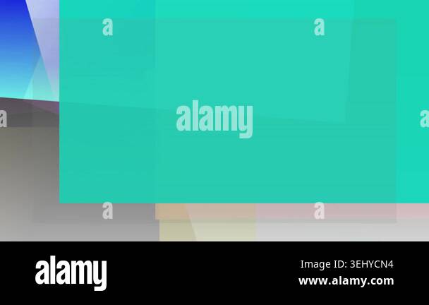 Abstract geometric composition with overlapping planes of teal, blue ...