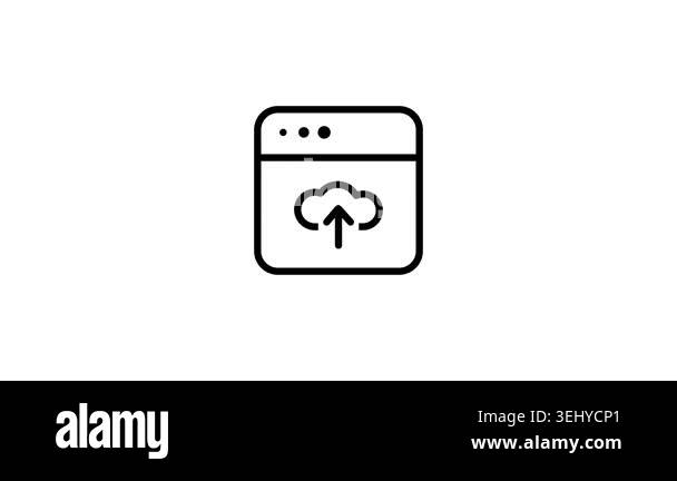 A minimal icon depicting a browser window featuring an upward arrow or ...