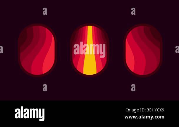 Three glowing red oval shapes of different sizes float on a dark ...