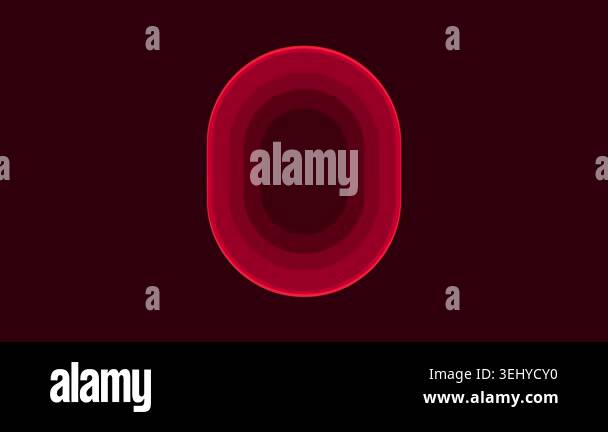 A single glowing dark red oval floats centered on a black background in ...