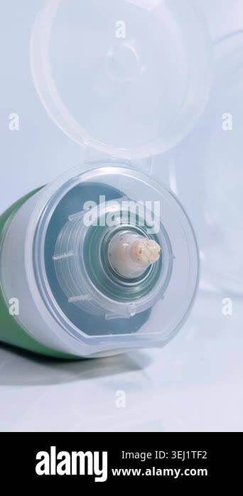 Beauty cream slowly coming out from product packaging. Oil control foam ...