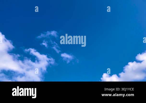 Blue Sky Timelapse with White Clouds on Light Blue Background Nature 4K ...