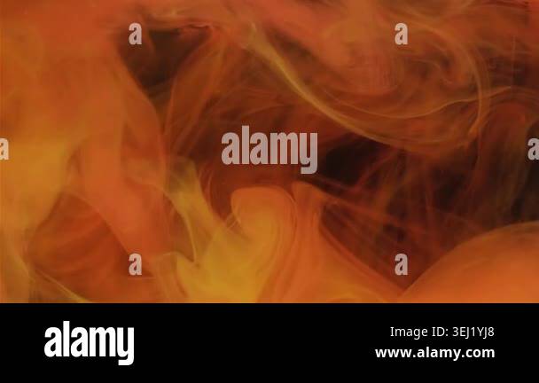 Swirling haze. Cloud ink. Blur orange yellow color fume liquid exhaust ...