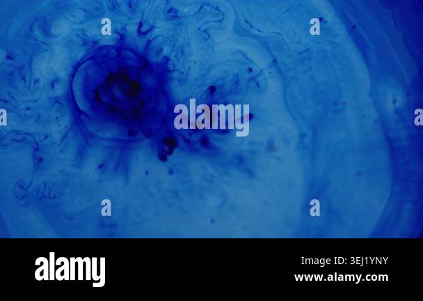 Wet blob. Paint blotch. Blue color dye haze round reveal spill mix ...