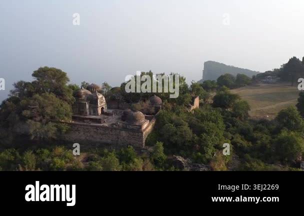 Tilla jogian orbit drone footage circling ancient sikh temple compound ...