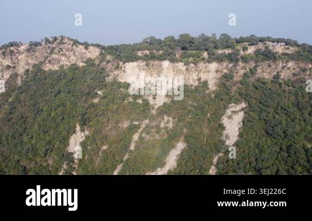 Aerial view of mountains behind mountains at tilla jogian pakistan with ...