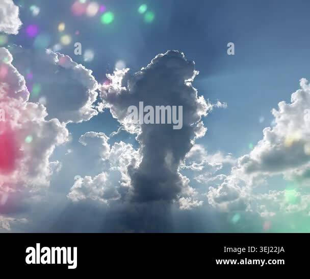 rainbow in the clouds, the rays of the sun, the concept of the ...