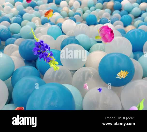 colorful balloons in the pool Stock Video Footage - Alamy