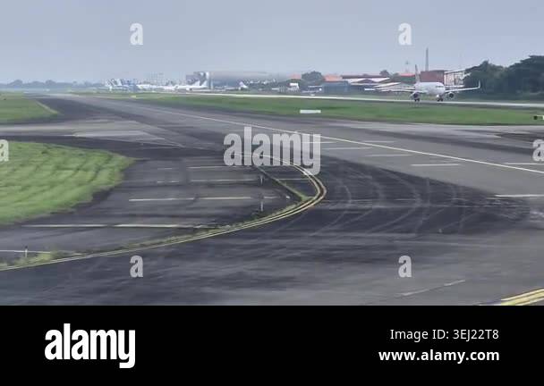 airplane on the runway Stock Video Footage - Alamy