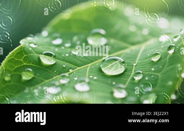 green leaves with water drops Stock Video Footage - Alamy