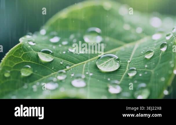 rain drop on the leaf, nature background Stock Video Footage - Alamy