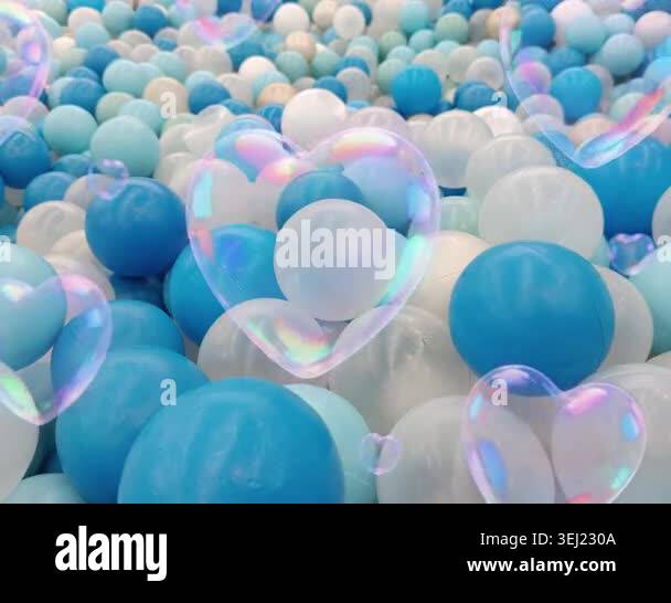 colorful soap balloons in the form of a heart Stock Video Footage - Alamy