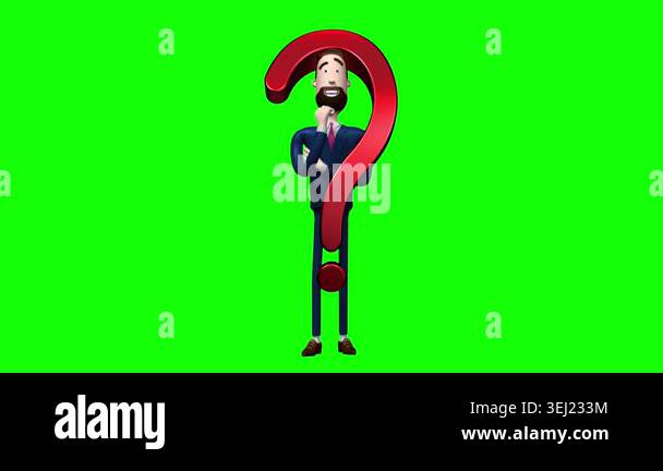Cartoon Businessman and Question Mark - Problem Concept Stock Video ...