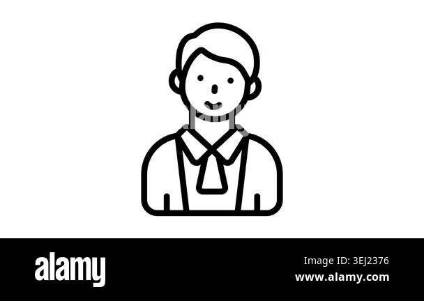 Male judge icon animation designed in outline style, ready for premium ...