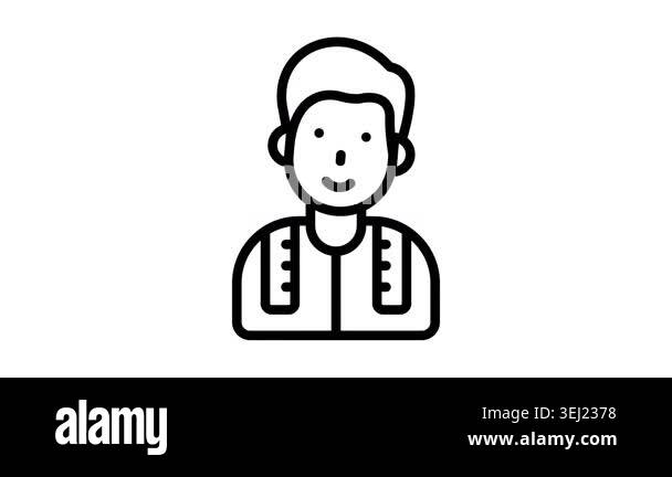 A well designed outline style icon animation showing tailor character ...