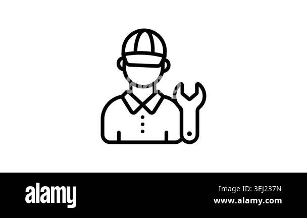 Have a look at this amazing line icon animation of plumber with wrench ...