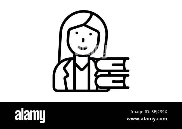 Have a look at this trendy line icon animation of librarian Stock Video ...
