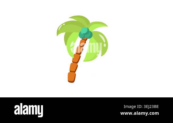Trendy 2d animated icon of tall palm tree beside beach Stock Video ...