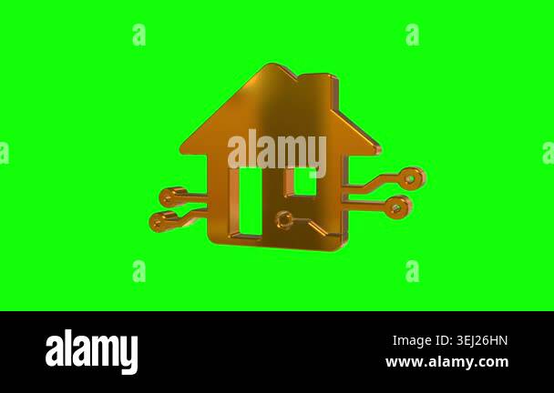 Smart home isolated symbol 3d spectacular abstract rotate loop concept ...