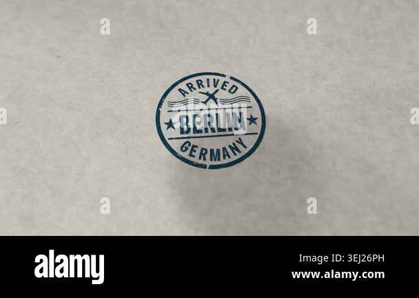 Berlin Germany arrived stamp loopable and seamless animation. Hand ...