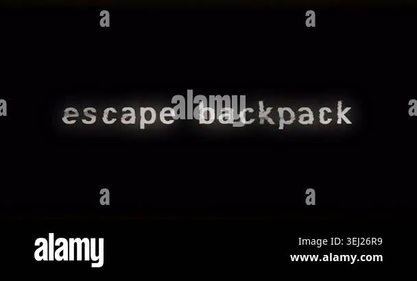 Escape pack text on display screen with vhs tv noise glitch Stock Video ...