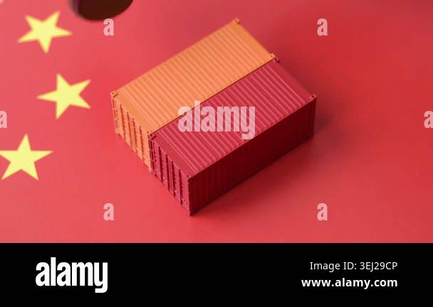 The cargo container ban on the China flag as a conceptual backdrop. The ...