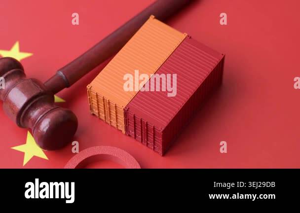 The cargo container ban on the China flag as a conceptual backdrop. The ...