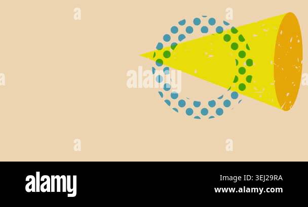 Colorful geometric shapes animation. Object in trendy riso graph design ...