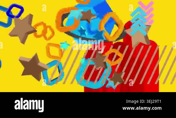 Geometrical graphic retro theme background animation with place for ...