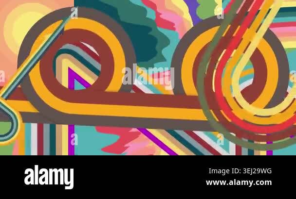 Retro 70s Background animation with Groovy 1970s art video ...