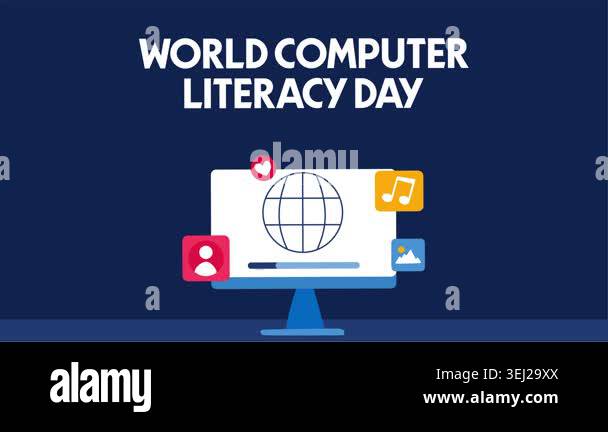 world computer literacy day for better use of computers Stock Video ...