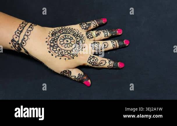 traditional indian henna tattoo art featuring intricate mehendi details ...