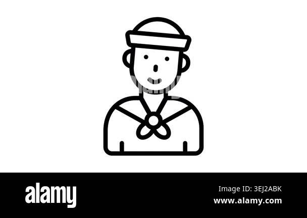 Sailor icon animation designed in line style, ready for premium use ...