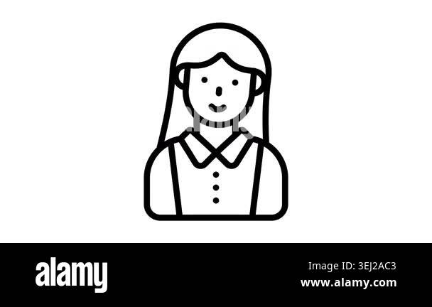 A well designed line icon animation showing female clerk avatar Stock ...