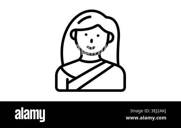 Have a look at this trendy line icon animation of indian woman Stock ...