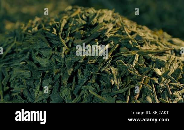 Green Tea Pile At Market Macro Shot Stock Video Footage - Alamy