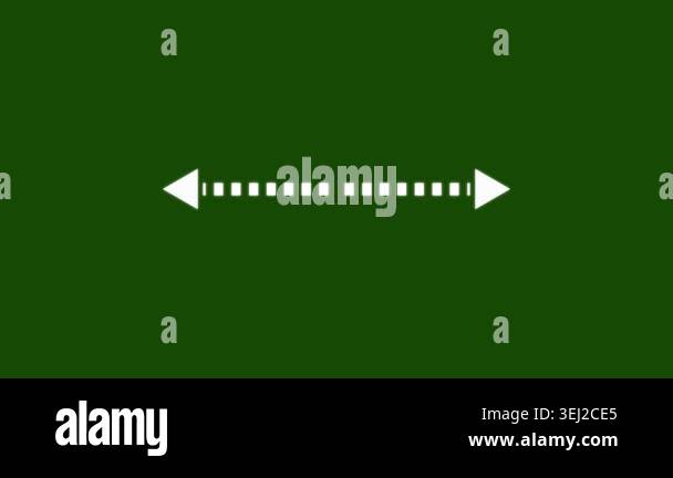 4K Green Screen animation, simple two arrows sliding with dotted line ...