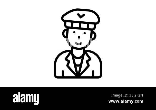 Get a glimpse of this outline icon animation of soldier character Stock ...