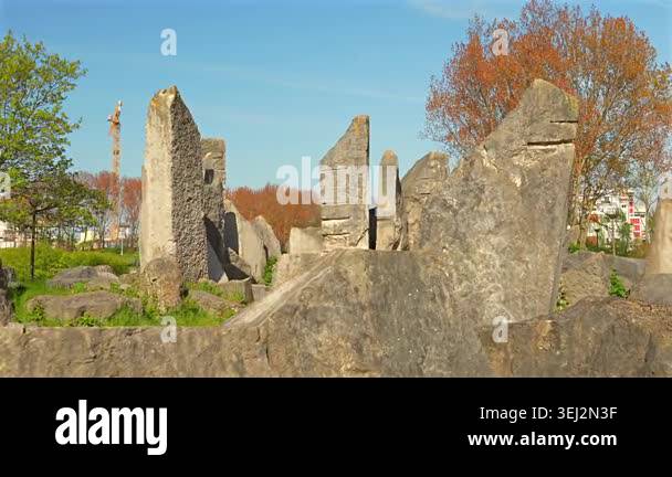 Large stone sculpture in LAAC museum garden in Dunkirk France Stock ...
