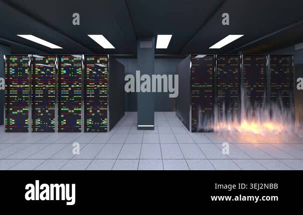 3D rendering of the server room Stock Video Footage - Alamy