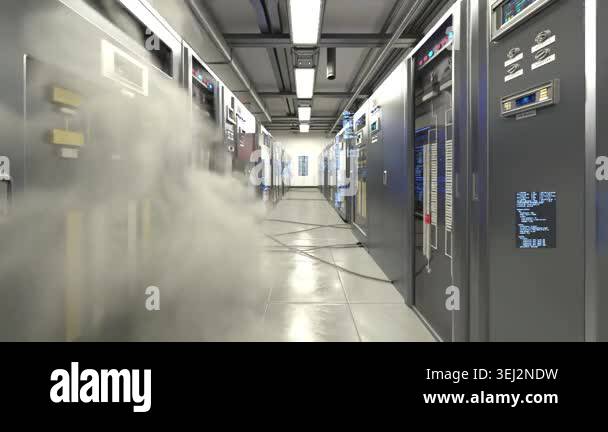 3D rendering of the server room Stock Video Footage - Alamy