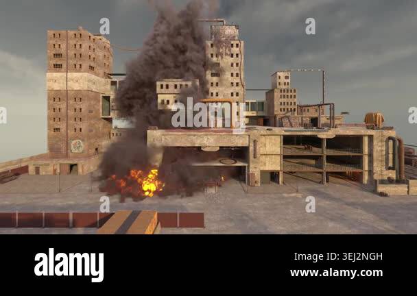 3D rendering of the seaside factory exterior Stock Video Footage - Alamy